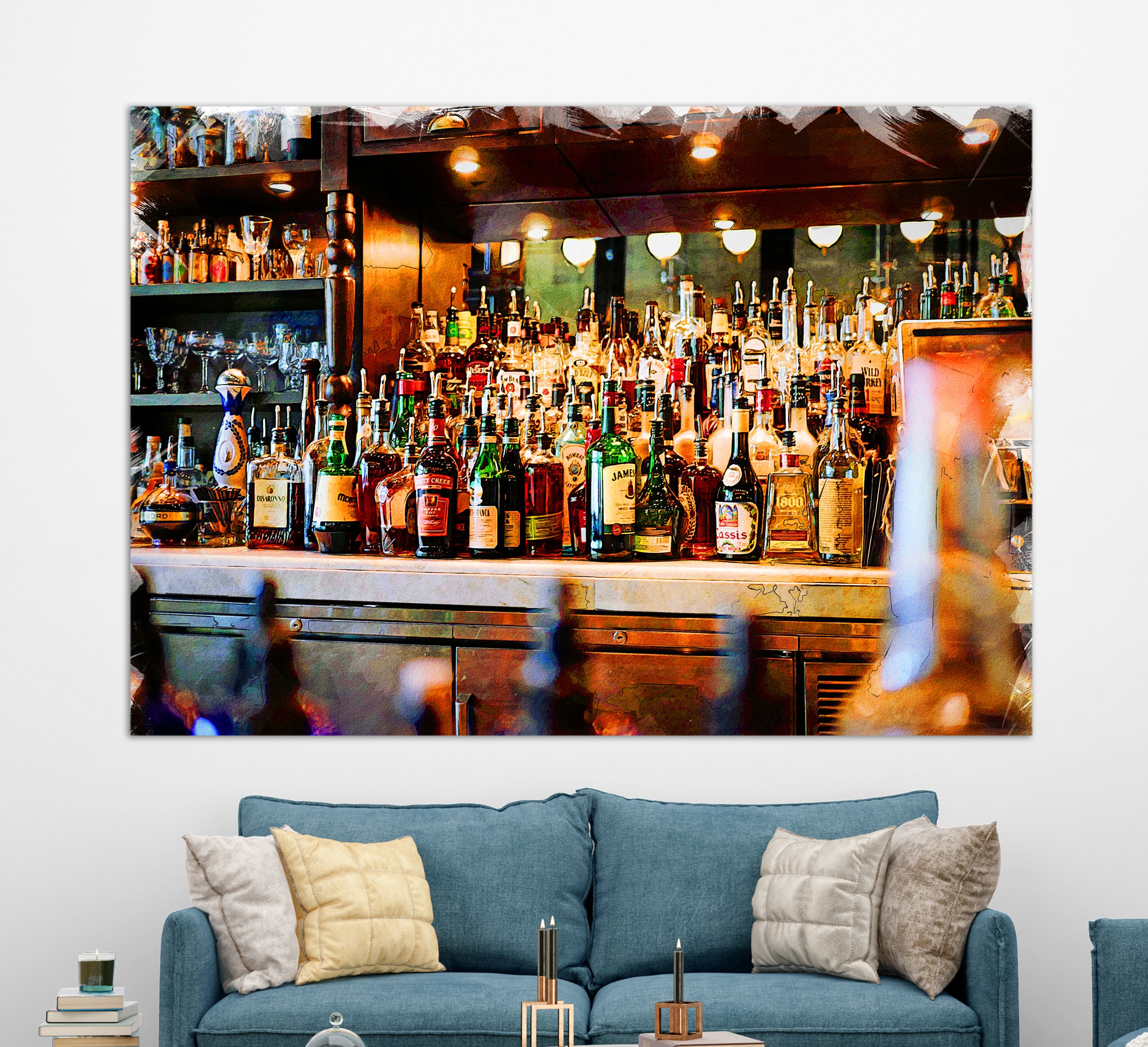 Alcohol Drinks Canvas Print Alcohol Painting Alcohol Wall | Etsy