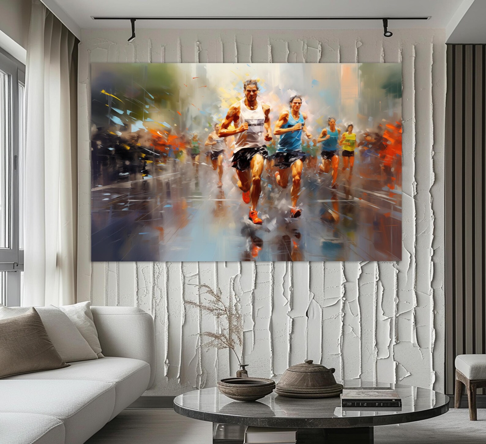 Abstract Running Canvas Art, Running Painting, Running Canvas Print ...