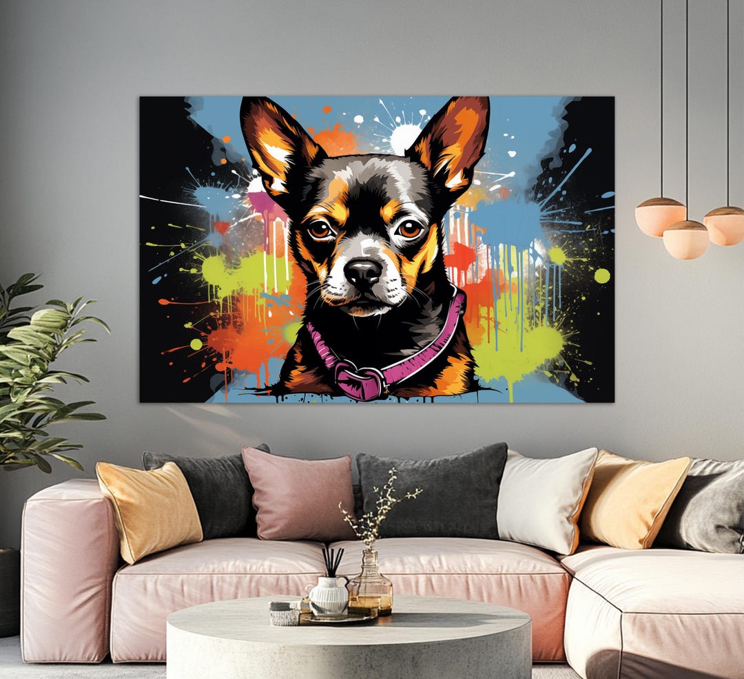 Criminal Dog Graffiti Art, Gangster Dog Pop Art Canvas Print - Etsy