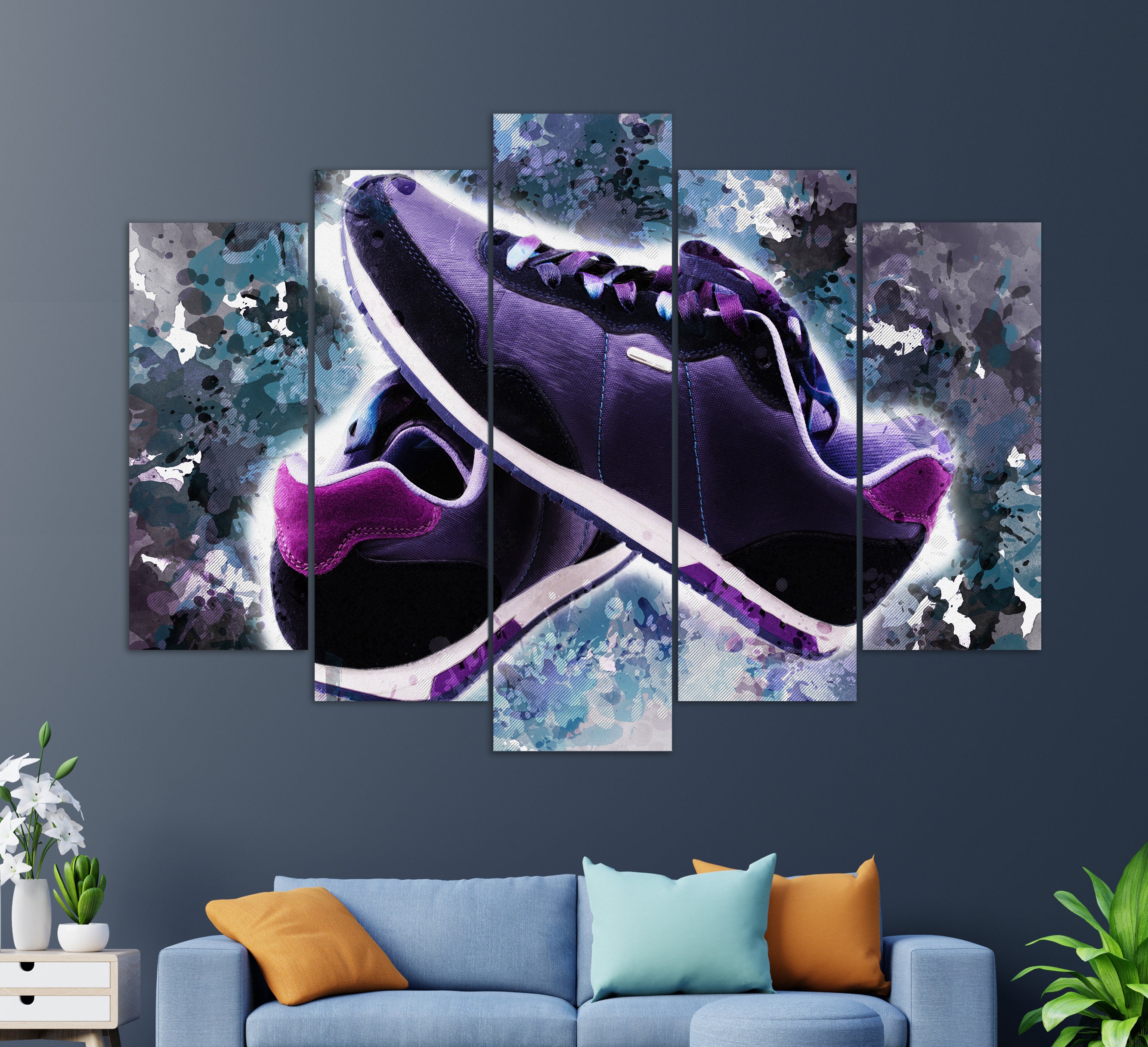 Abstract Fitness Wall Art Running Motivation Running Wall | Etsy