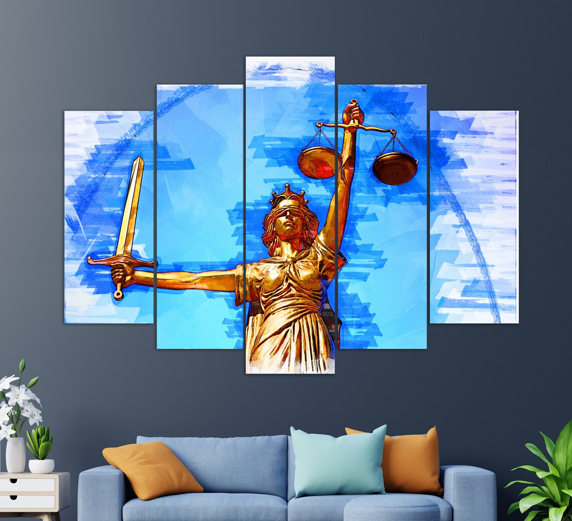 Lady Justice Canvas Print Justice Wall Art Femida Painting - Etsy