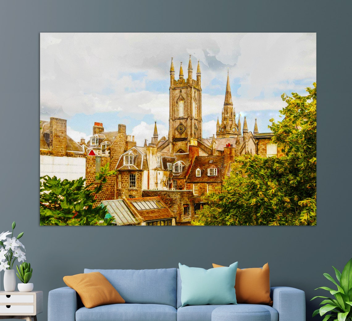 Aberdeen Canvas Print Aberdeen Painting Aberdeen Wall Art | Etsy