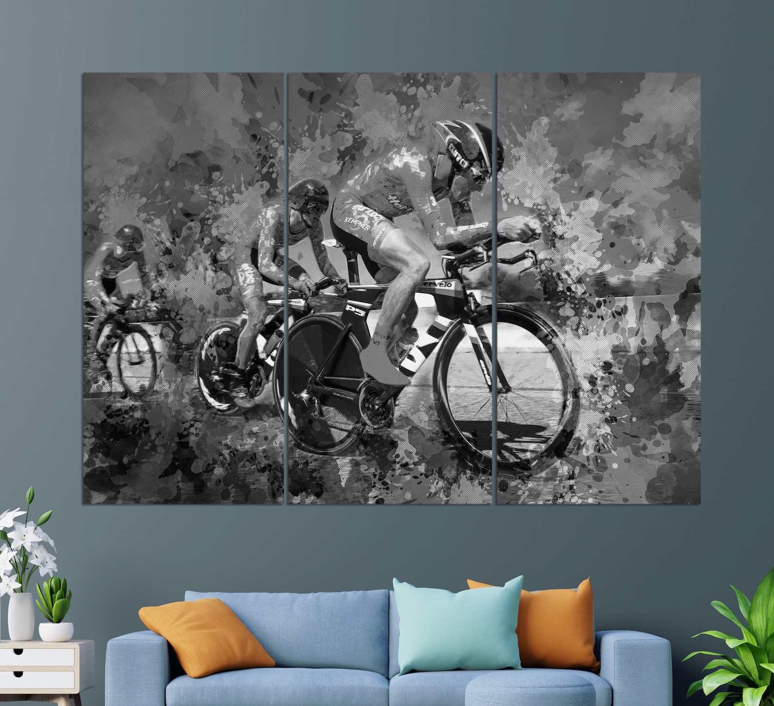 Cycling Canvas Print Cycling Wall Art Cycling Painting - Etsy