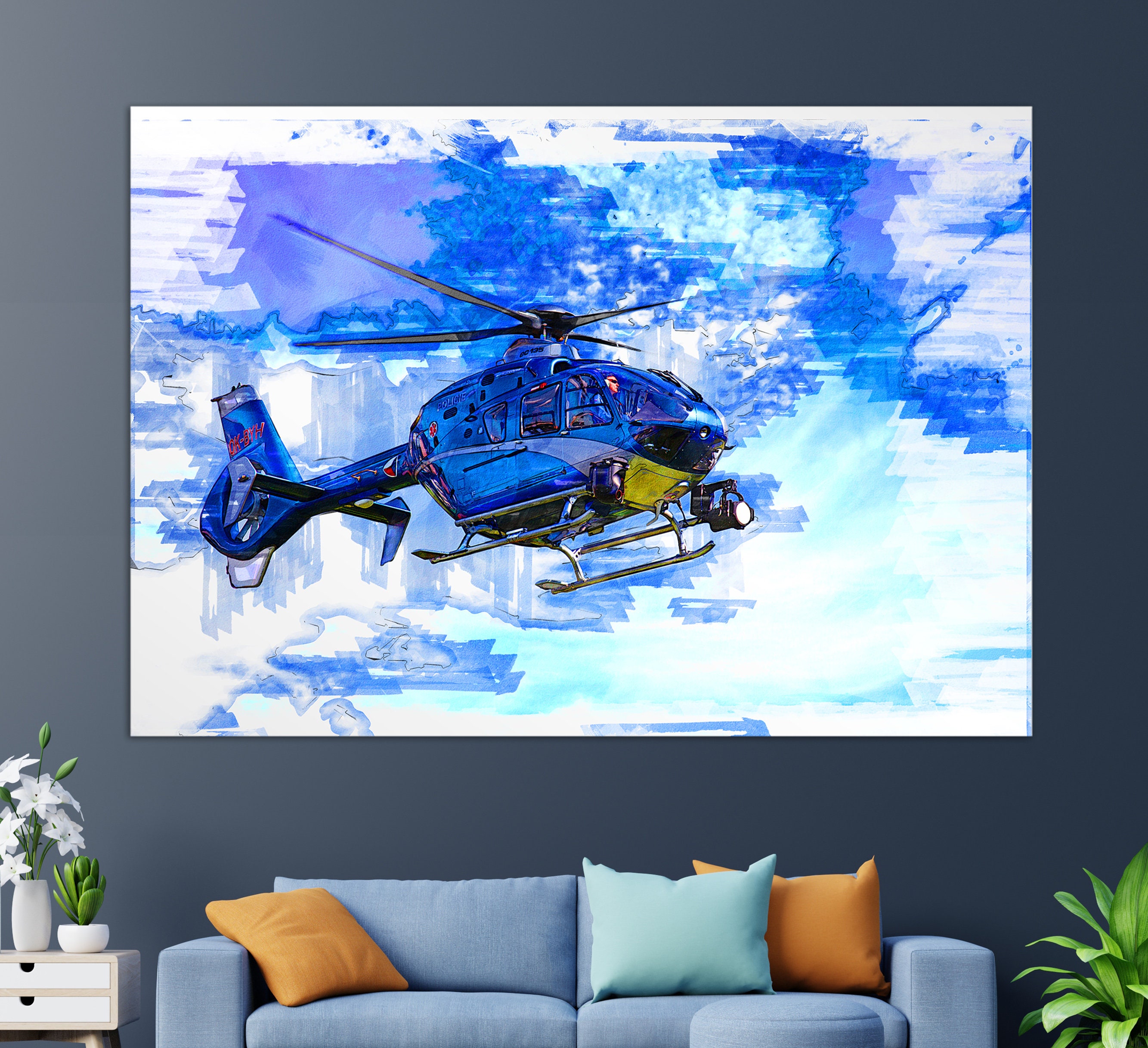 Helicopter Canvas Print Helicopter Wall Art Helicopter Pilot | Etsy