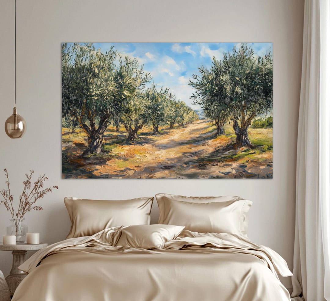 Olive Groves in Tuscany, Italy Oil Painting Canvas Print, Tuscany Wall ...
