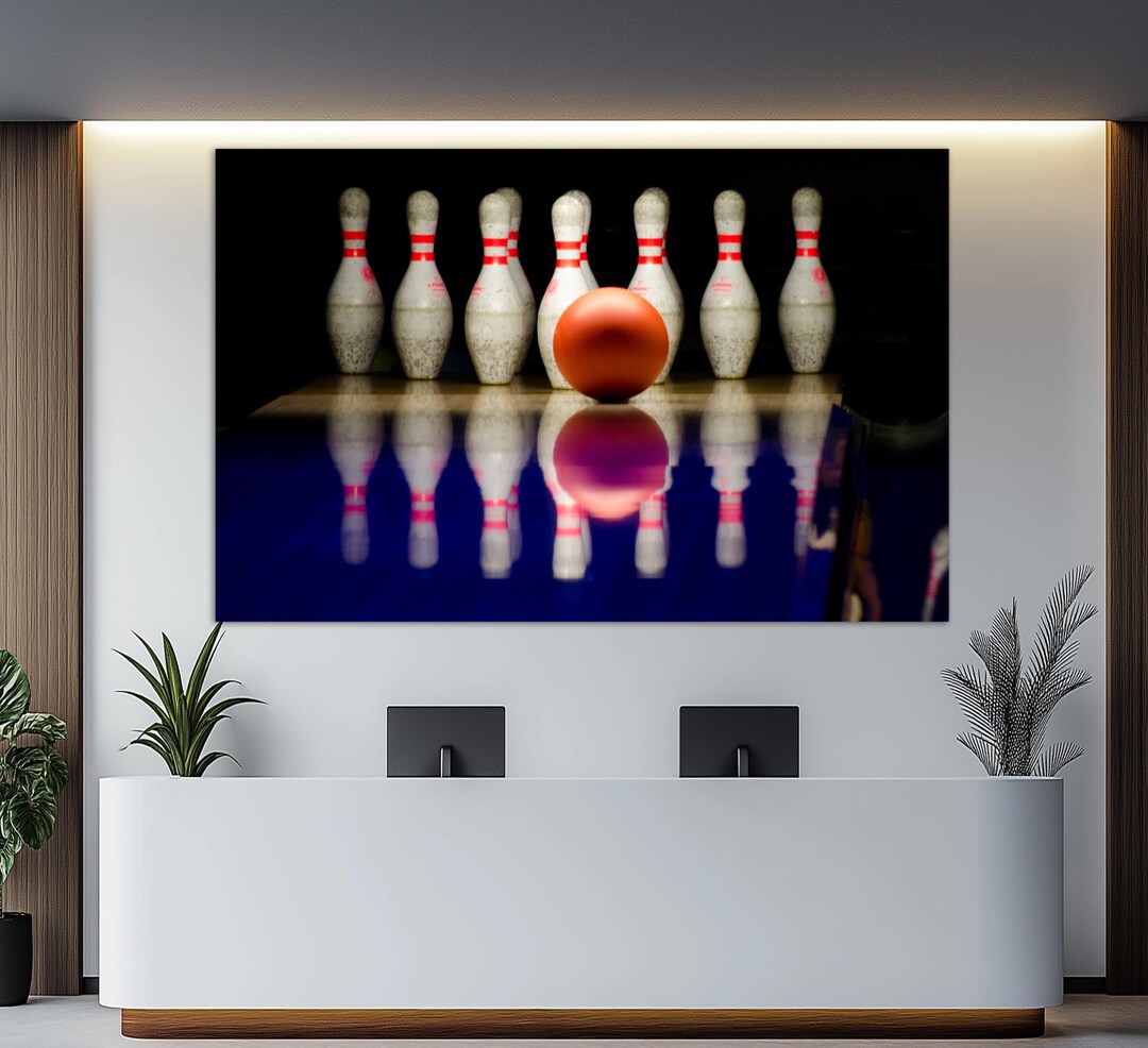 Bowling Wall Art, Abstract Bowling Canvas Print, Bowling Painting ...