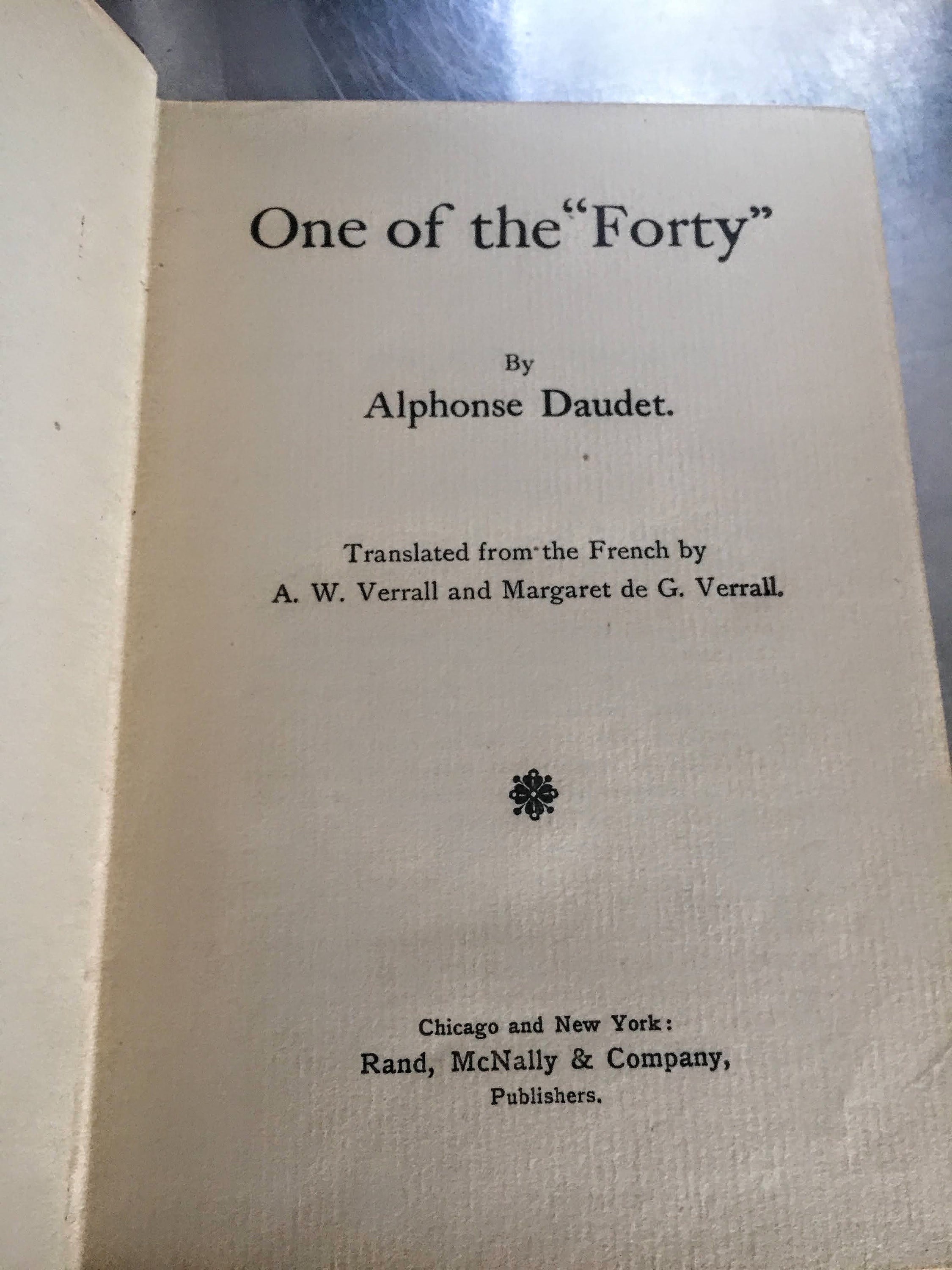 One of the Forty, Alphonse Daudet, Rand Mcnally and Co. - Etsy