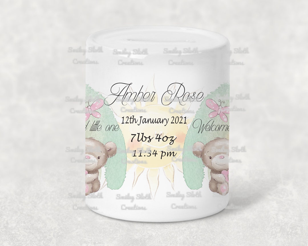 New Born Baby Money Box Sublimation Design Piggy Bank PNG - Etsy