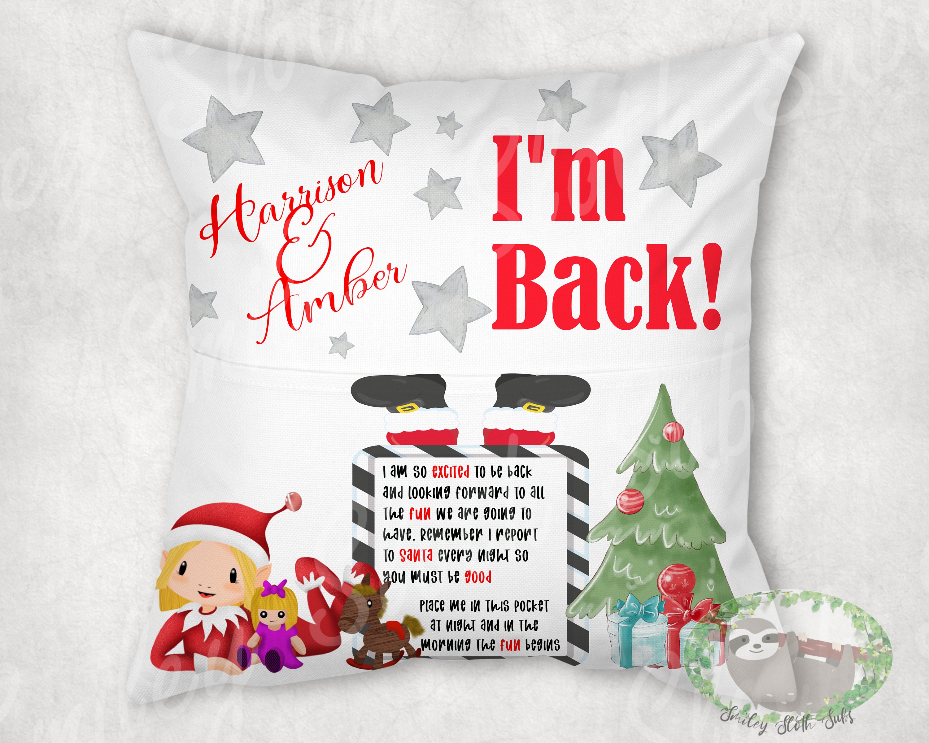 Sublimation Elf Pocket Cushion Design, Girl Elf PNG File, Christmas PNG ...