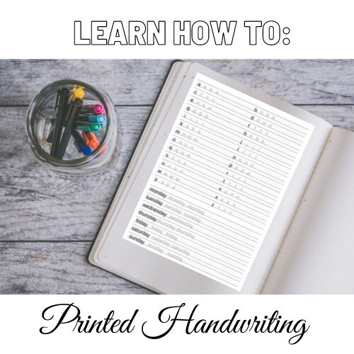 Printed Handwriting Printable Handwriting Practice Sheets - Etsy