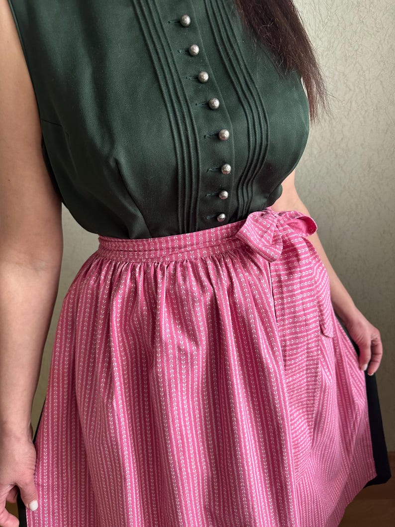 Vintage Dirndl Apron, Half Austrian Apron, Farmhouse Apron, Cotton ...