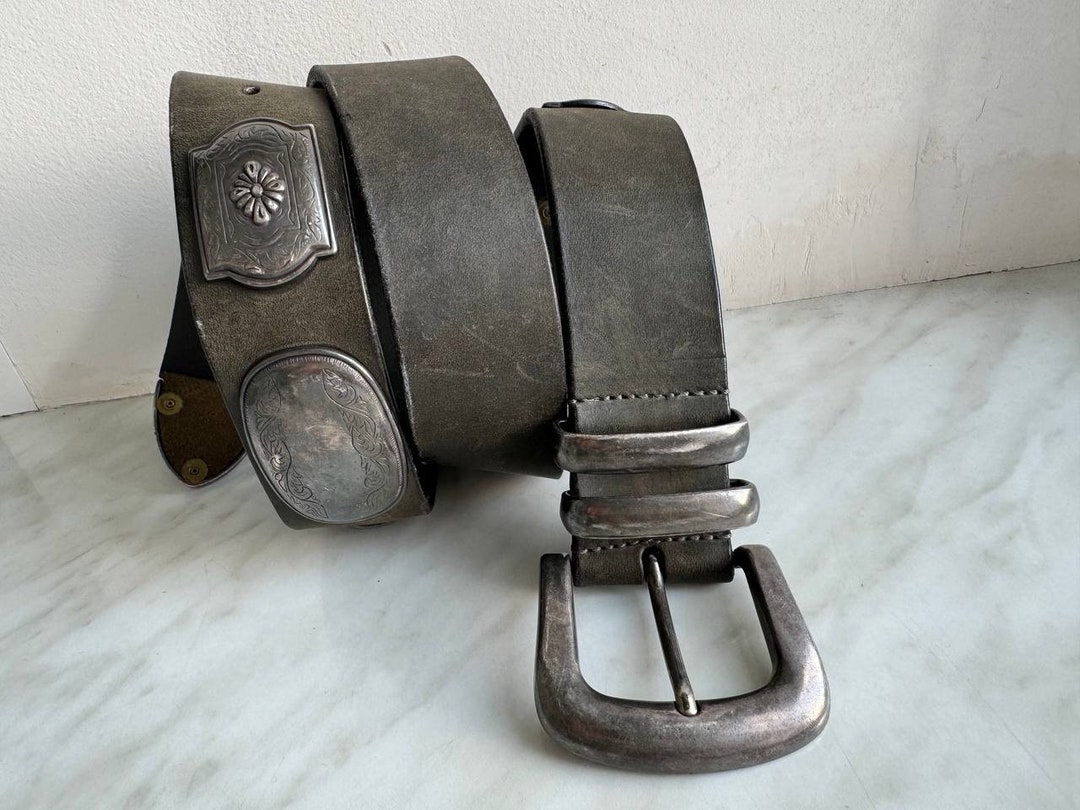Vintage Belt, Vintage Genuine Leather Belt, Echt Leder Belt, Folklore ...