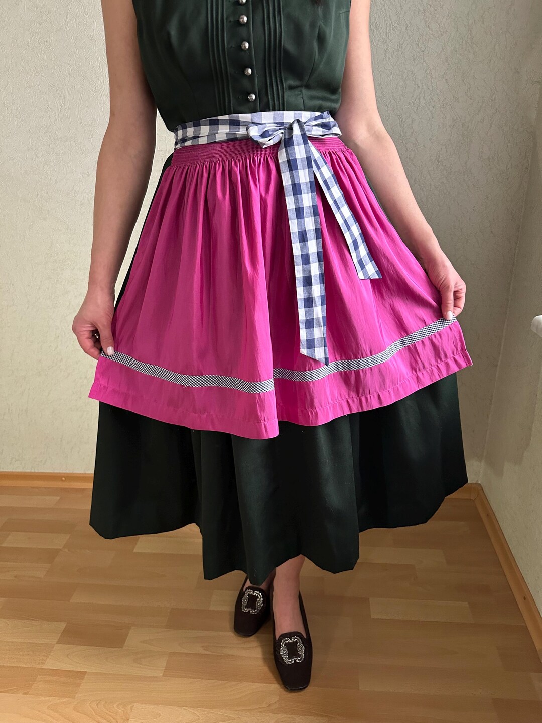 Vintage Dirndl Apron, Austrian Apron, Half Apron, Bavarian Apron ...