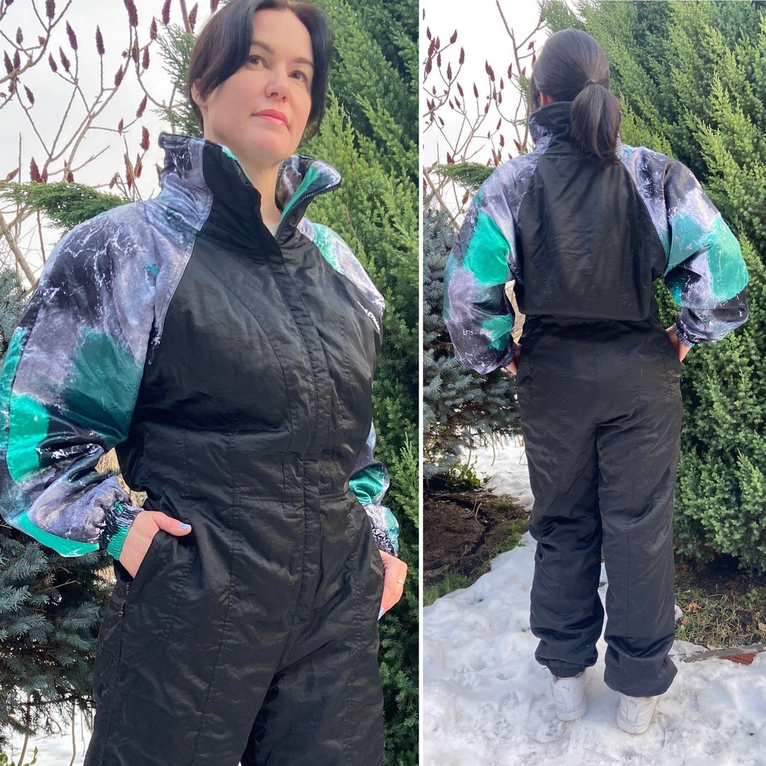 Vintage Ski Suit, Women Ski Suit, 80s Vintage Multicolor Winter Ski ...