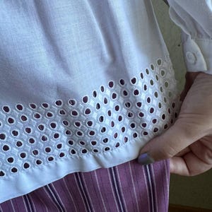 Vintage White Apron, Half Cotton Apron, White Farmhouse Apron With Lace ...