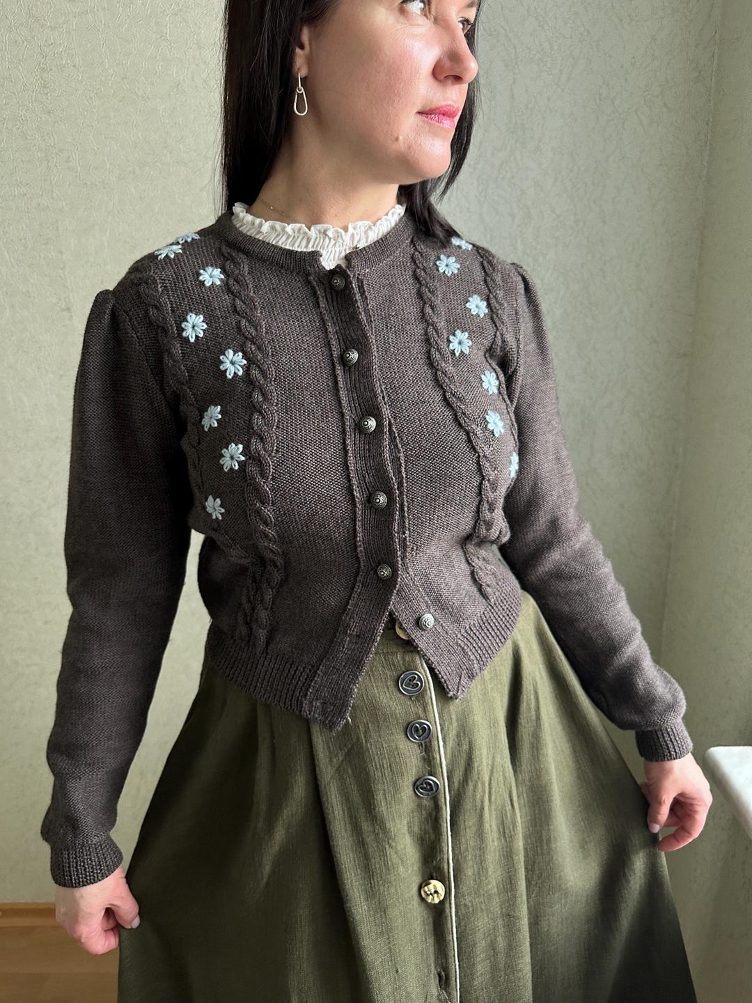 Vintage Austrian Cardigan, Hand Knitted Austrian Cardigan, Wool ...