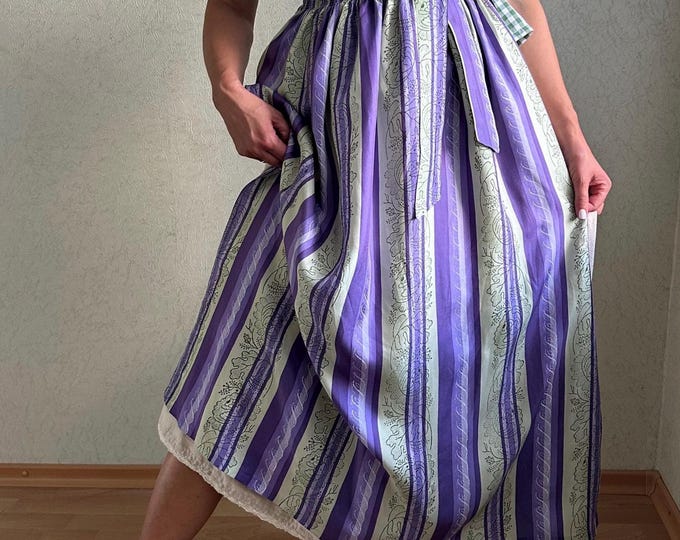 Vintage Dirndl Apron, Silk Apron, Half Cotton Apron, Farmhouse Apron - Etsy