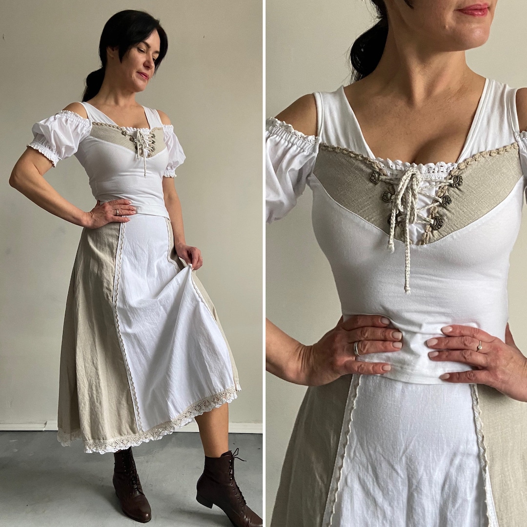 Vintage Austrian Blouse, Vintage Linen Skirt Suit, Vintage Austrian ...