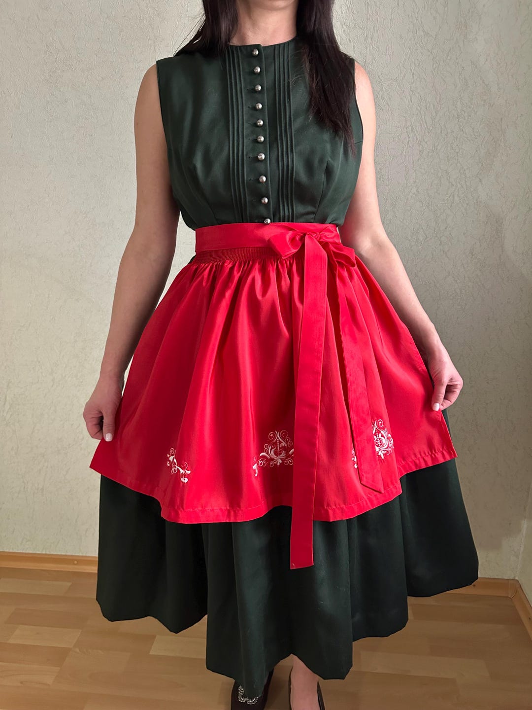 Vintage Dirndl Apron, Austrian Apron, Half Apron, Farmhouse Apron ...