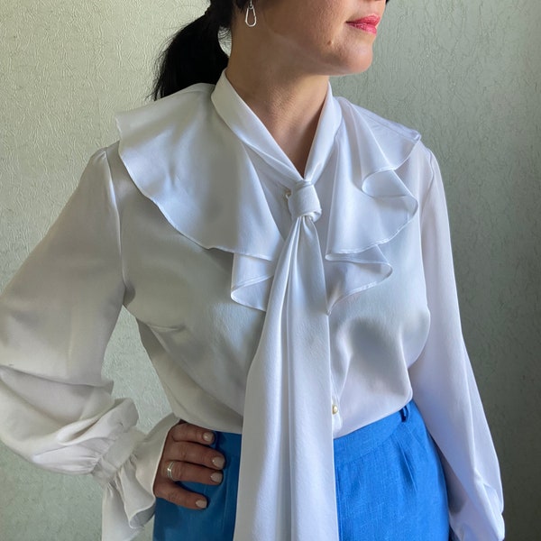 Ruffle Collar Blouse - Etsy