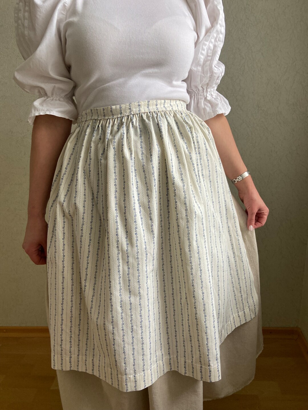 Vintage Dirndl Apron, Floral Pattern Cotton Apron, Austrian Apron ...