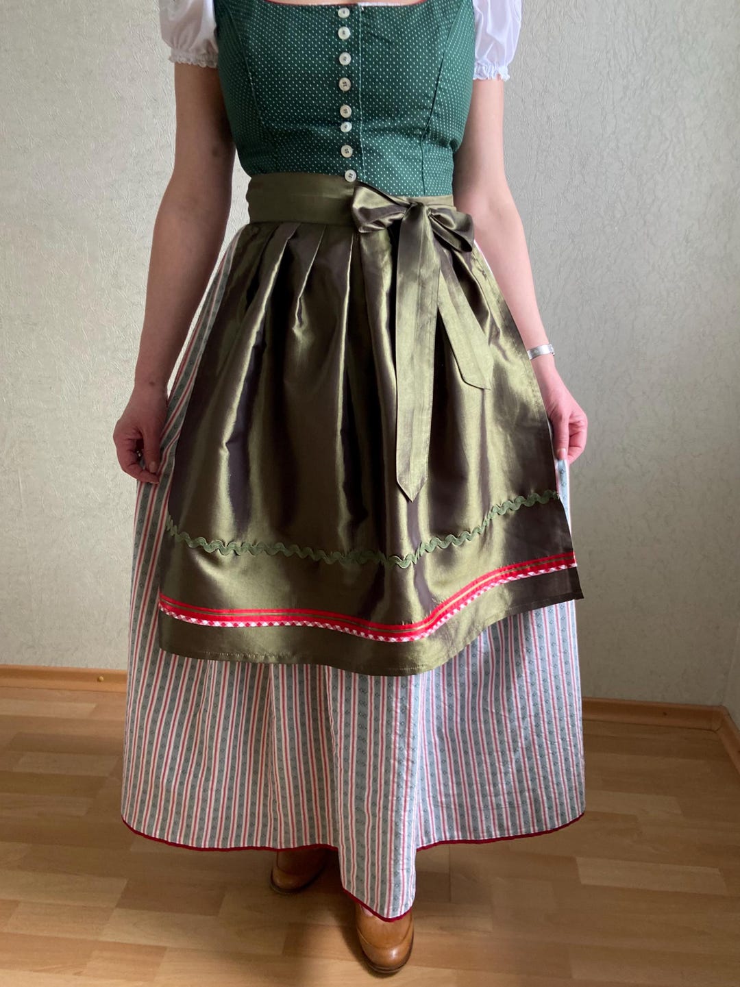 Vintage Dirndl Apron, Austrian Apron, Half Apron, Bavarian Apron ...