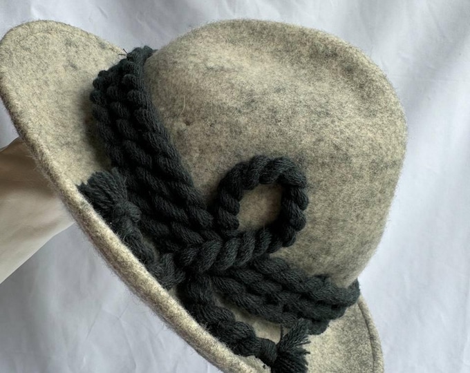 Vintage Felt Hat, Oktoberfest Austrian Hat, German Bavarian Folk Hat ...