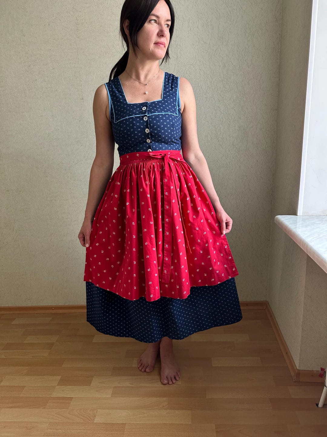 Vintage Dirndl Apron, Austrian Apron, Half Apron, Bavarian Apron ...