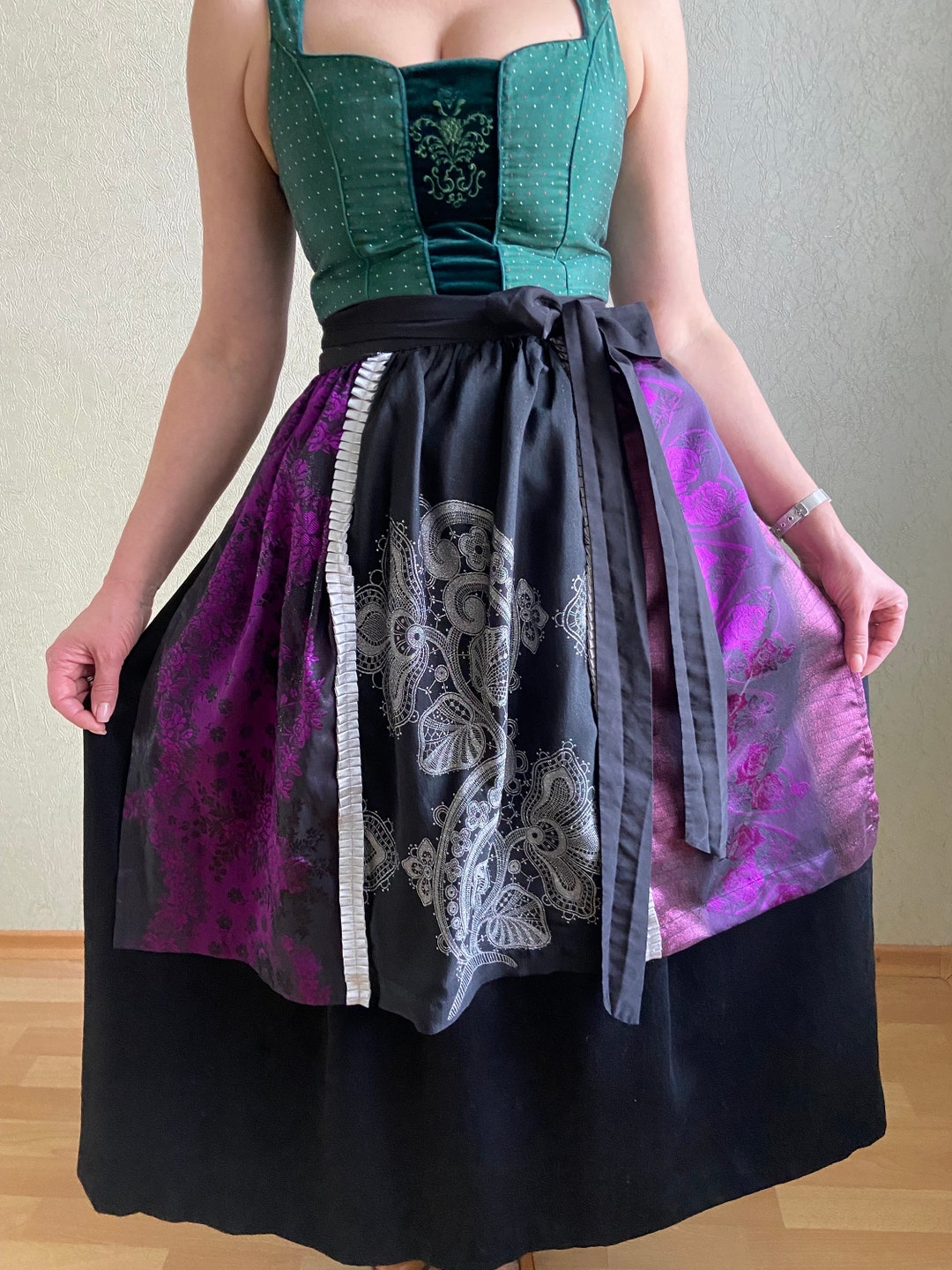 Vintage Dirndl Apron, Austrian Apron, Half Apron, Farmhouse Apron ...