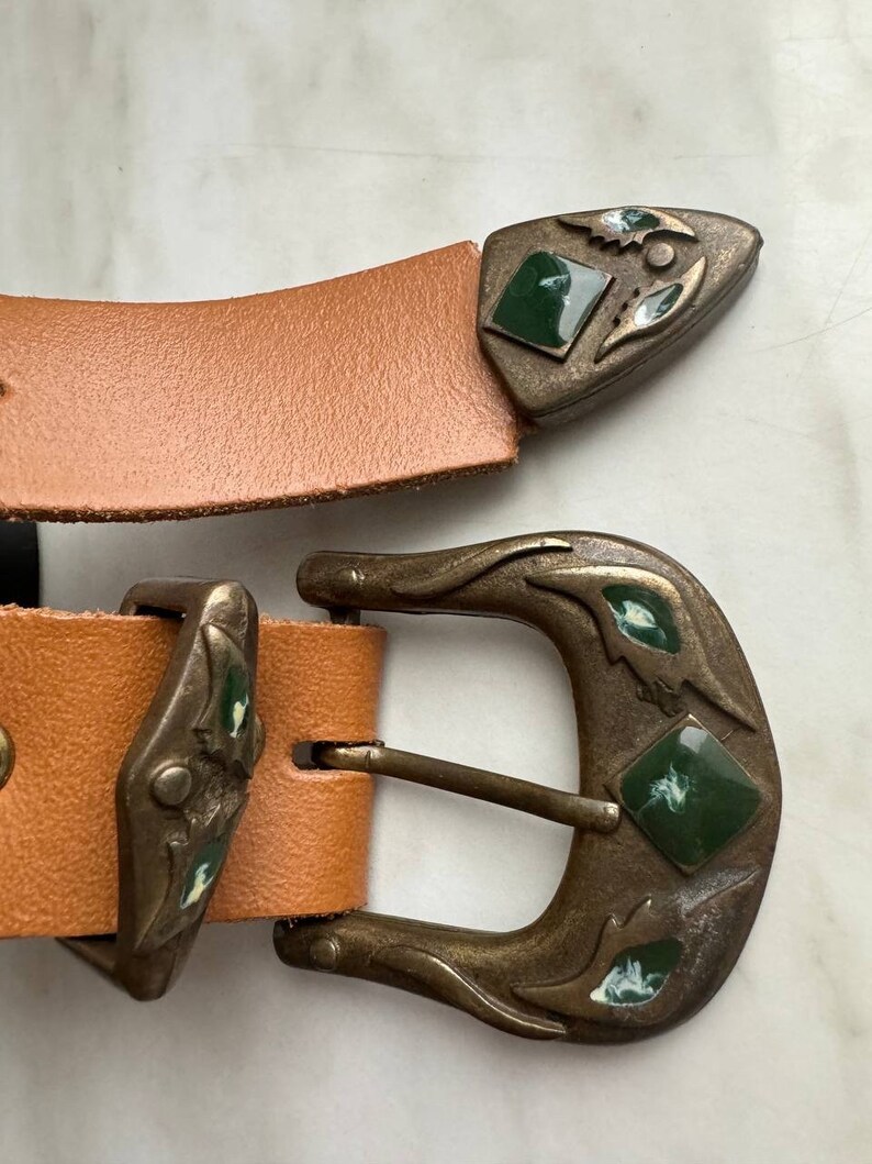 Vintage Belt, Vintage Genuine Leather Belt, Echt Leder Belt, Folklore ...