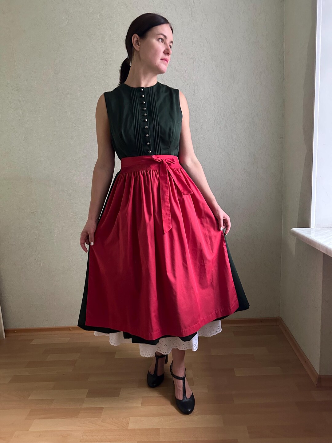 Vintage Dirndl Apron, Cotton Apron, Austrian Apron, Octoberfest Apron ...