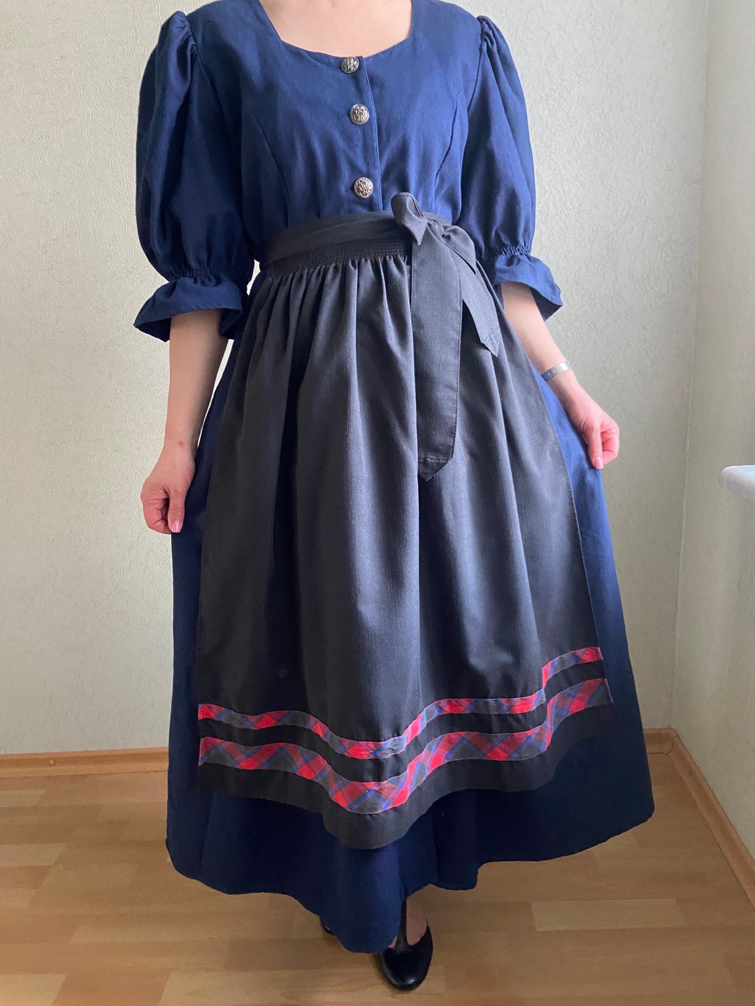 Vintage Dirndl Apron, Combined Apron, Austrian Apron, Octoberfest Apron ...