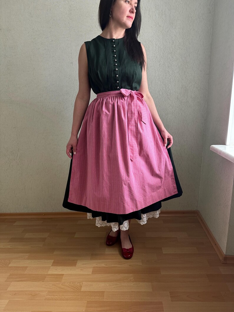 Vintage Dirndl Apron, Half Austrian Apron, Farmhouse Apron, Cotton ...