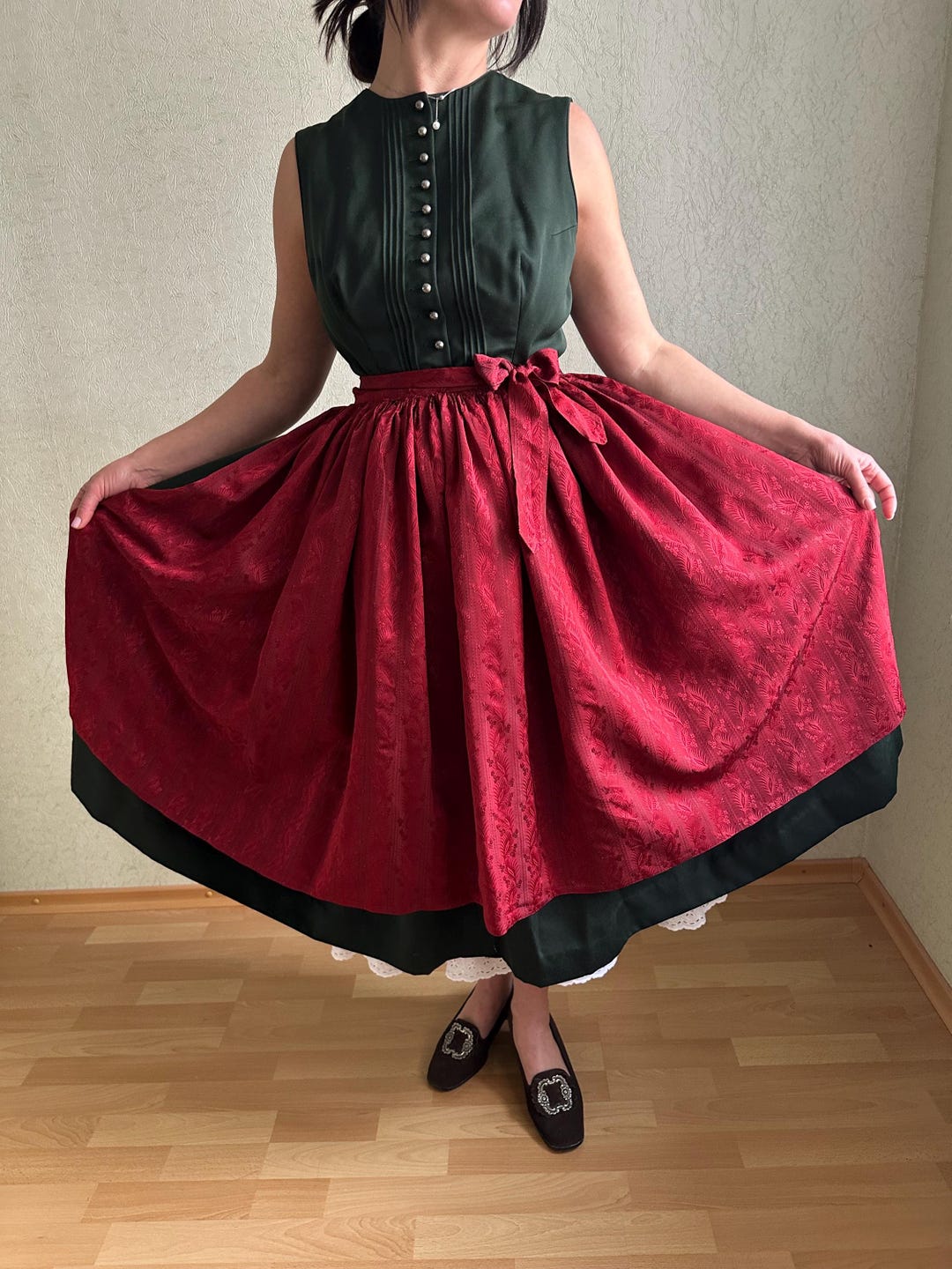 Vintage Dirndl Apron, Austrian Apron, Half Apron, Bavarian Apron ...