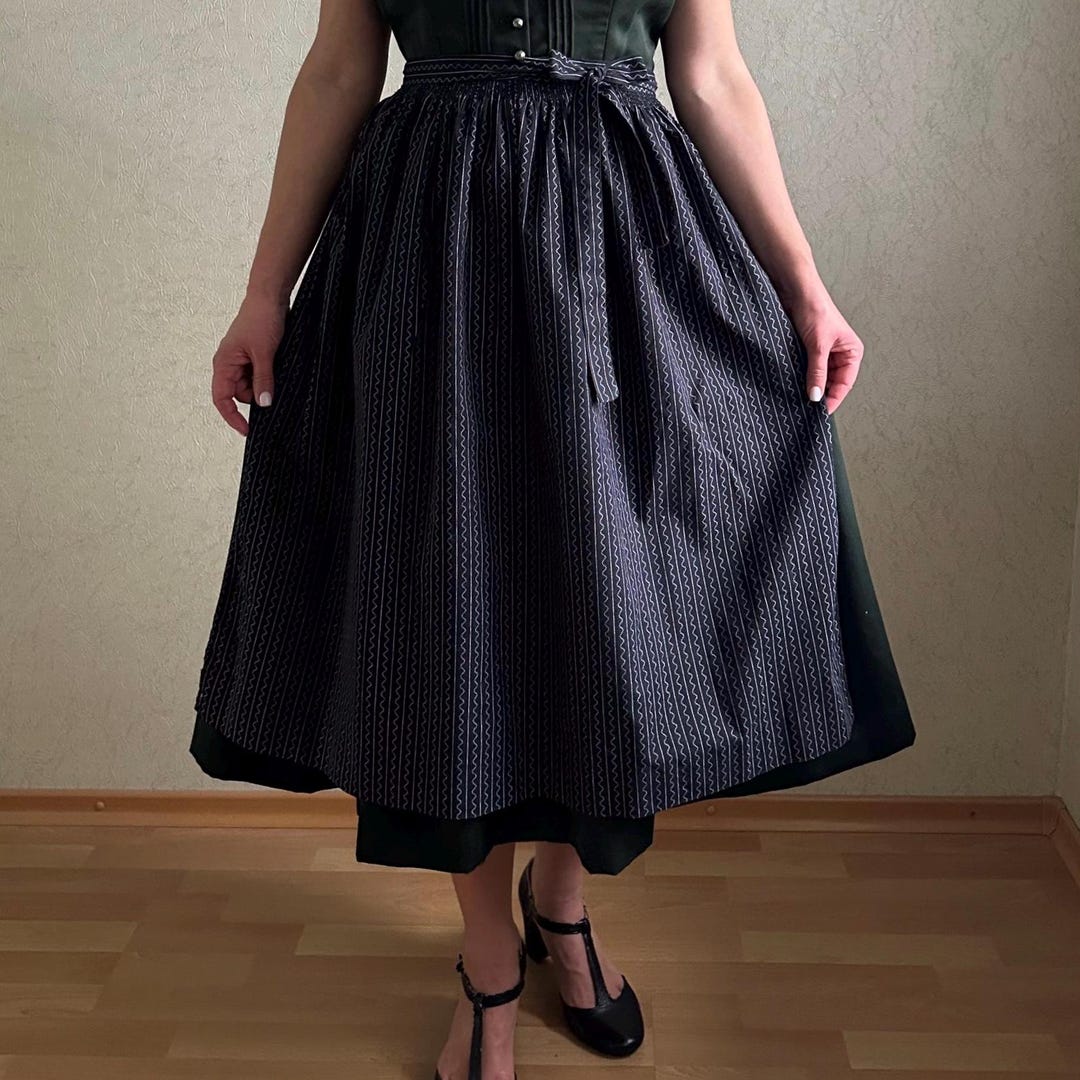 Vintage Dirndl Apron, Half Austrian Apron, Farmhouse Apron, Cotton ...