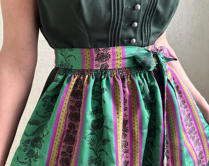 Vintage Dirndl Apron, Floral Pattern Cotton Apron, Austrian Apron ...