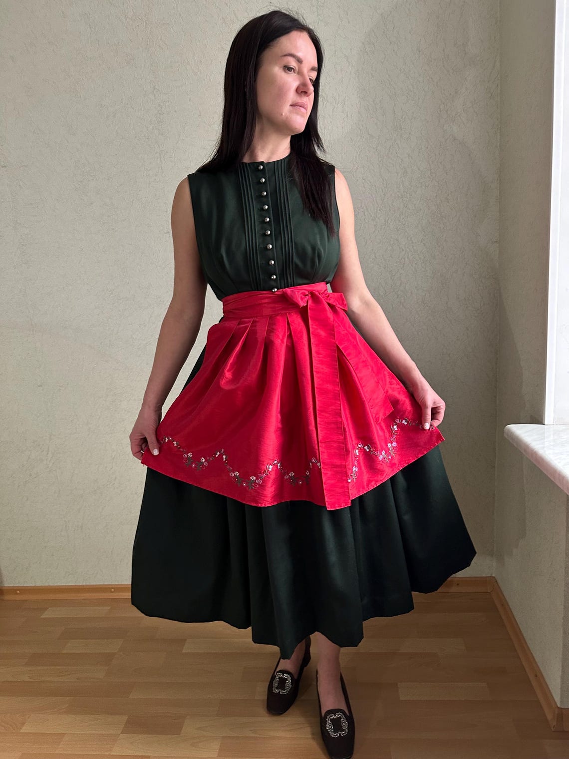 Vintage Dirndl Apron, Austrian Apron, Half Apron, Farmhouse Apron ...