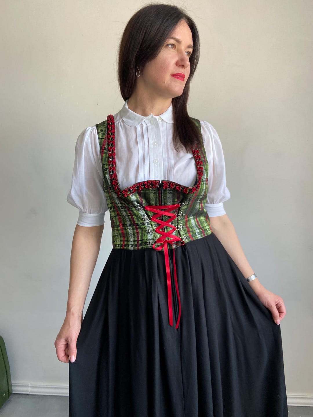 Vintage Dirndl Dress,, Austrian Folk Dress, Octoberfest Dress, Bavarian ...