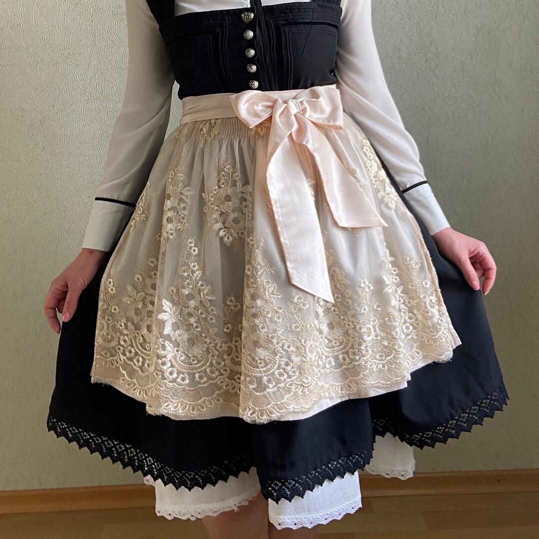 Vintage Dirndl Apron, Floral Pattern Apron, Austrian Apron, Octoberfest ...