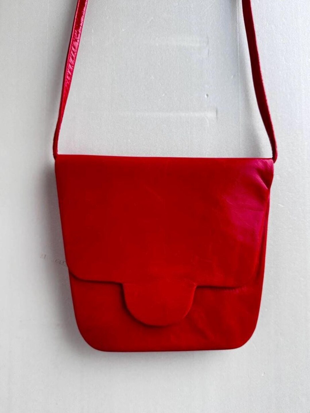 Vintage BALLY Red Leather Crossbody Bag, Small Red Leather Shoulder Bag ...