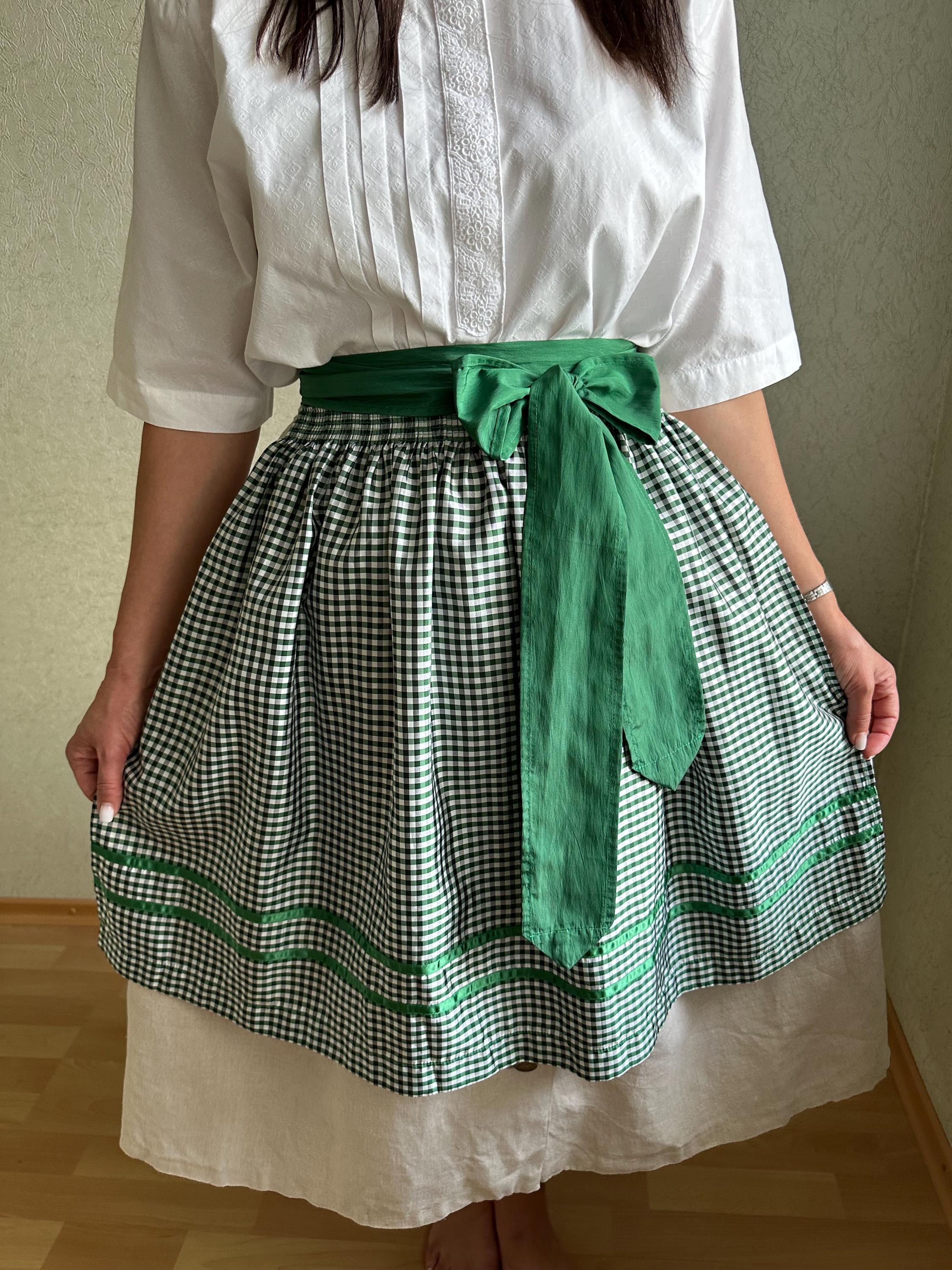 Vintage Dirndl Apron, Half Austrian Apron, Farmhouse Apron, Cotton ...