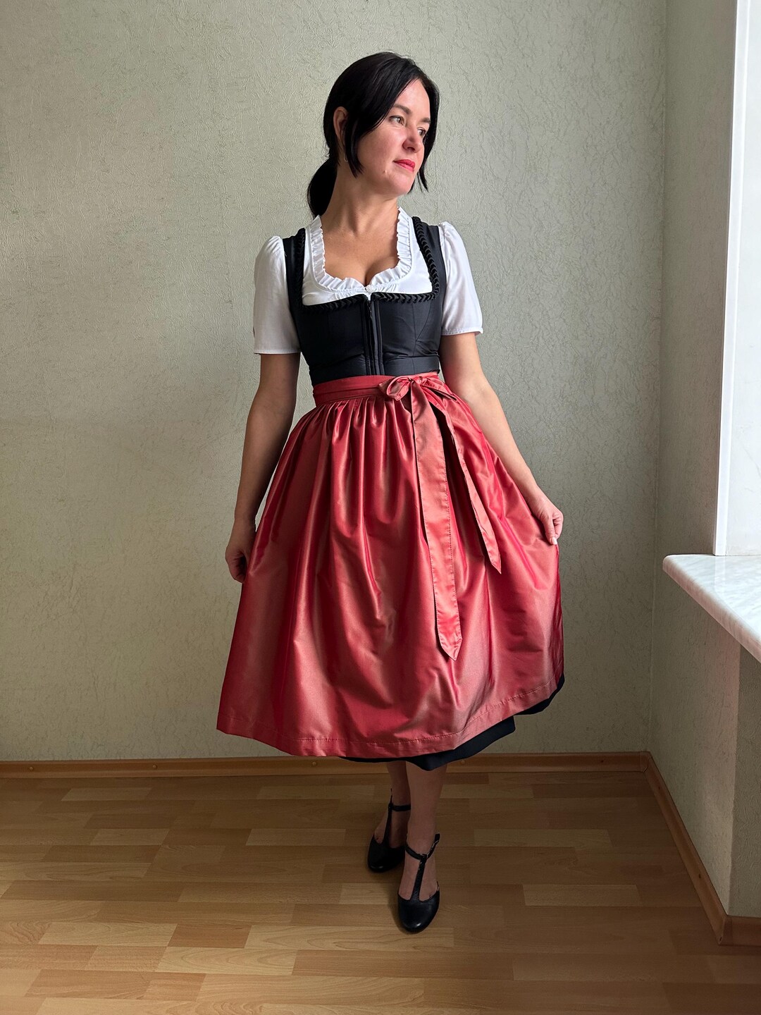 Vintage Dirndl Apron, Austrian Apron, Half Apron, Bavarian Apron ...