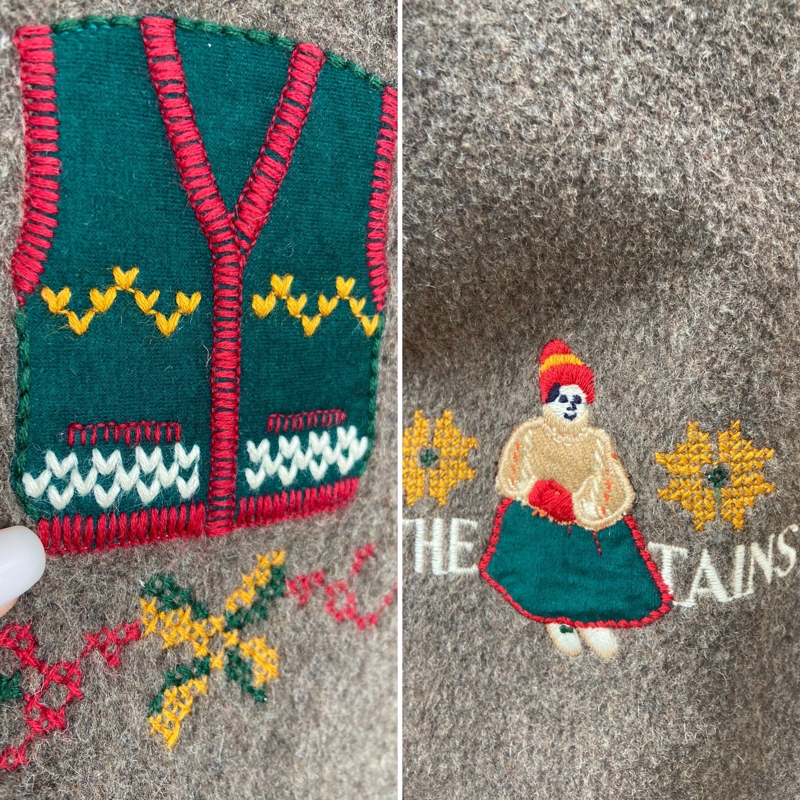 Vintage Vest, Vintage Austrian Style Vest, Wool Vest, Embroidered Vest ...