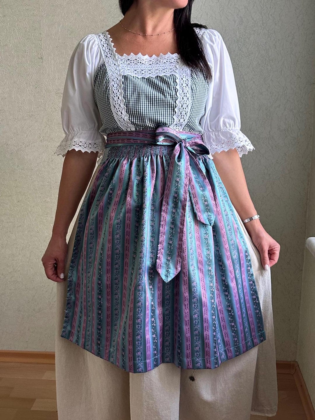 Vintage Dirndl Apron, Austrian Apron, Half Apron, Farmhouse Apron ...