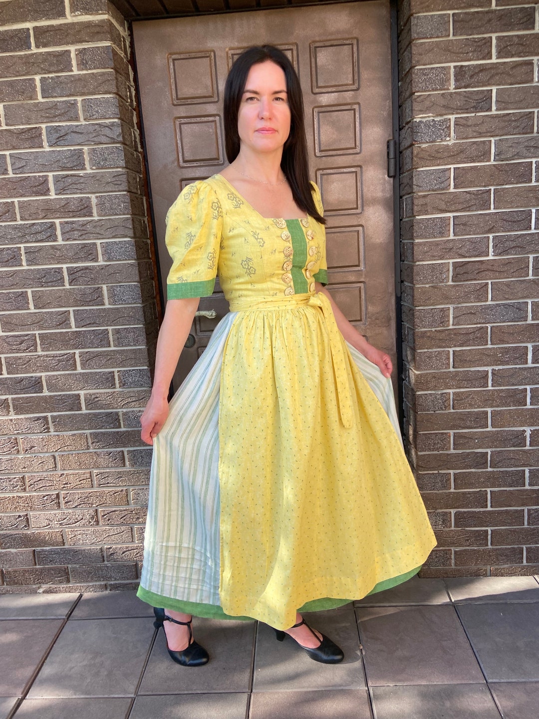 Dirndl Dress, Vintage Austrian Dress and Apron , Tratchen Style Dress ...