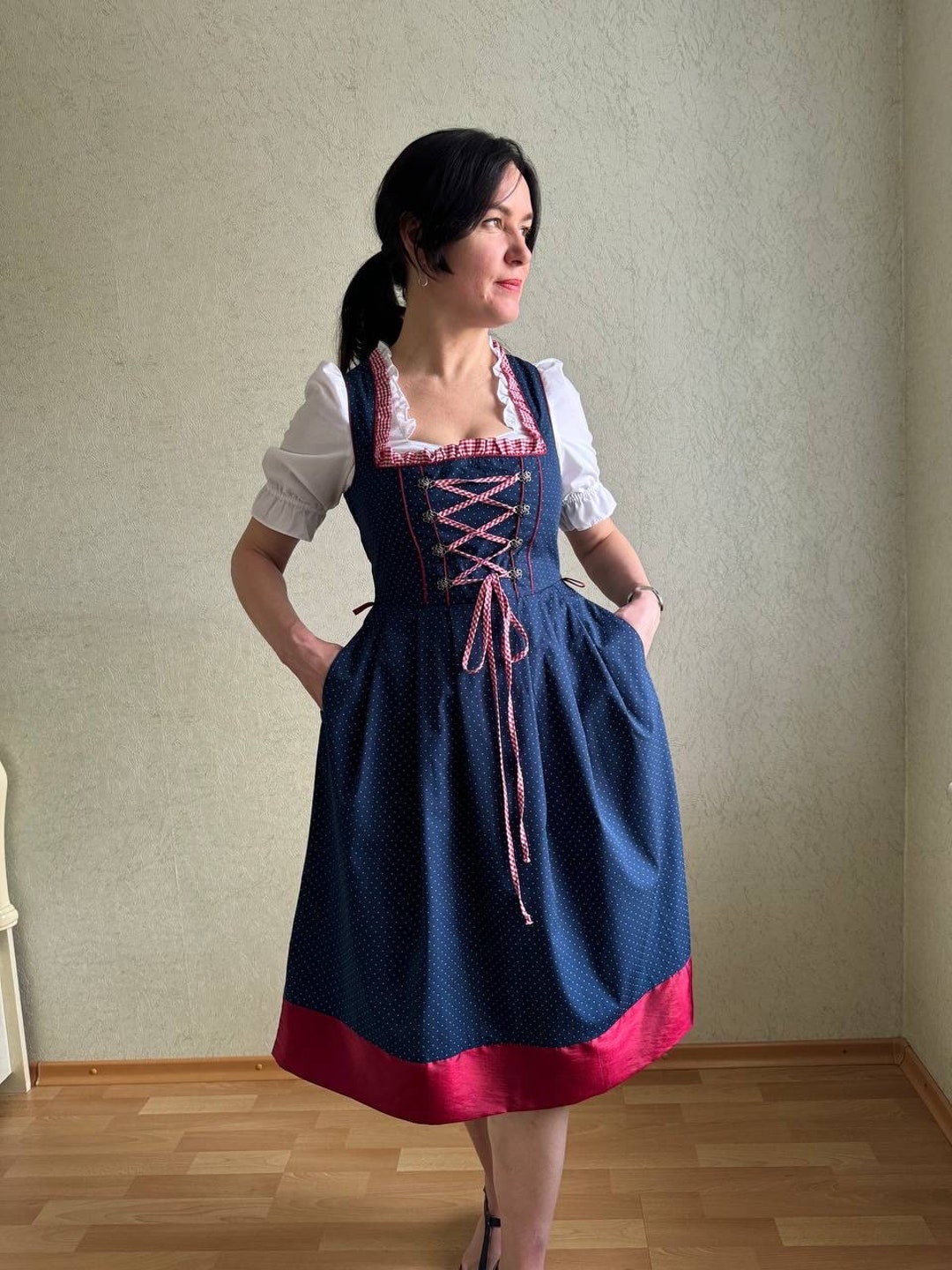 Vintage Dress, Dirndl Dress, Austrian Folk Dress Octoberfest Dress ...