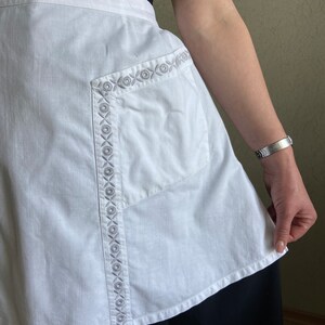 Vintage White Apron, Half Cotton Apron, Apron With Embroidery ...