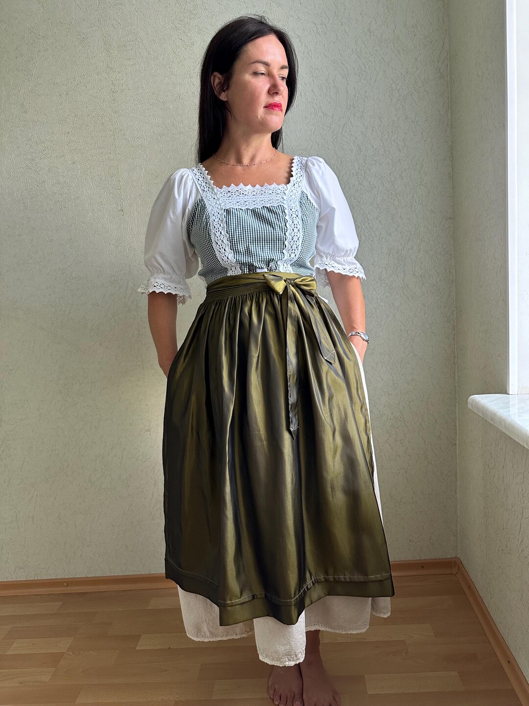 Vintage Dirndl Apron, Cotton Apron, Austrian Apron, Octoberfest Apron ...