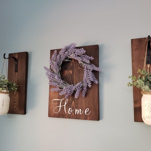 Home Sign, Lavender Wreath Sign - Etsy