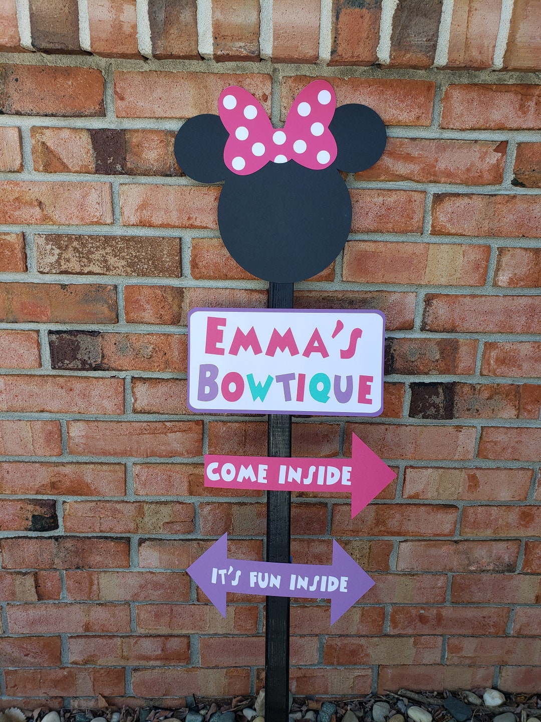Personalized Minnie Mouse Bowtique Party Sign - Etsy